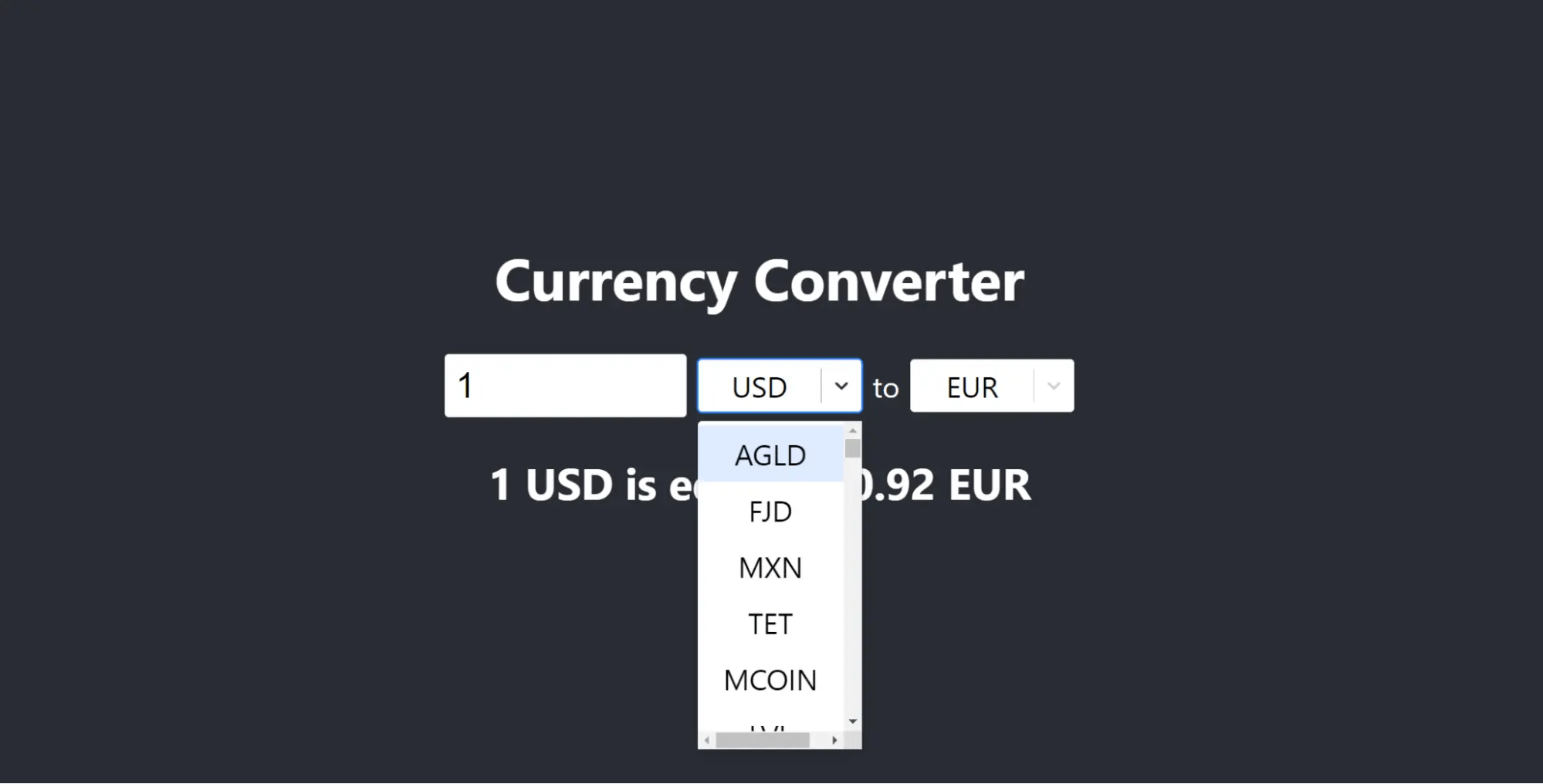 Integration Of Currency Converter Api With React Js