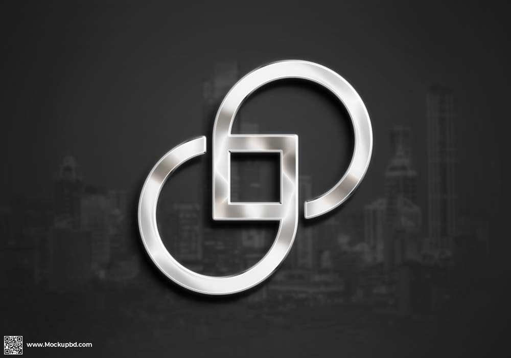 Silver Color Logo Mockup with Black background - CUSTOM EPISODE