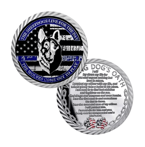 Custom K9 Challenge Coin - Custom yours & save 30%