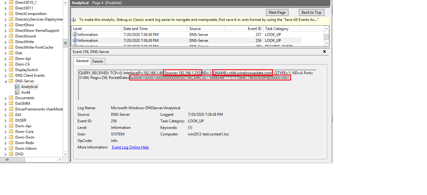 Windows DNS logging - CyberSecThreat Corporation Limited.