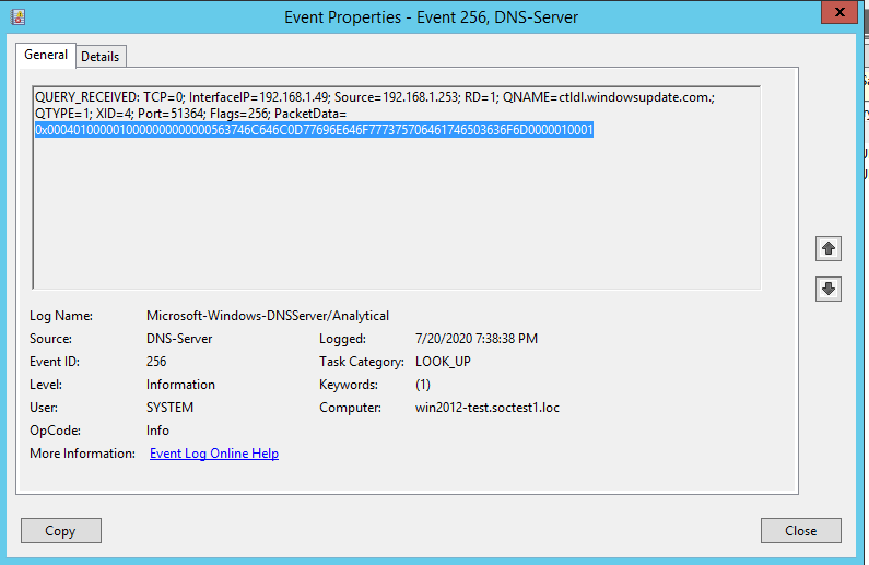 Windows DNS logging - CyberSecThreat Corporation Limited.