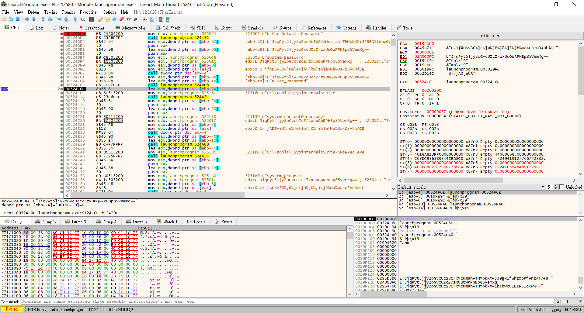 Retrieve password from exe(3) - CyberSecThreat Corporation Limited.