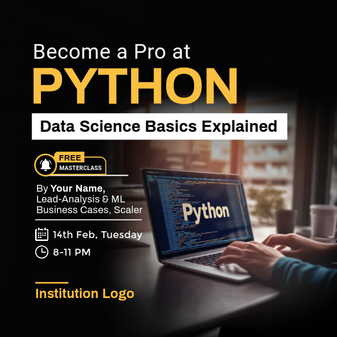 Sur Le Modèle De Publication De Cours De Masterclass Python Postermywall