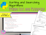 Sorting And Searching Algorithms Python Files Teaching Resources