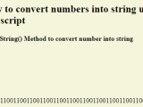 How To Convert Numbers Into String Using Javascript Tpoint Tech