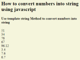 How To Convert Numbers Into String Using Javascript Tpoint Tech