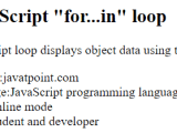Javascript For In Loop Tpoint Tech