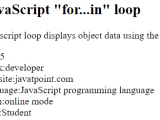 Javascript For In Loop Tpoint Tech