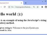 Javascript String Includes Method Tpoint Tech