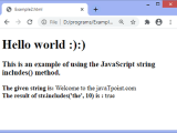 Javascript String Includes Method Tpoint Tech