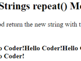 Javascript String Repeat Method Tpoint Tech