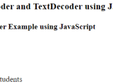 Textencoder And Textdecoder Using Javascript Tpoint Tech