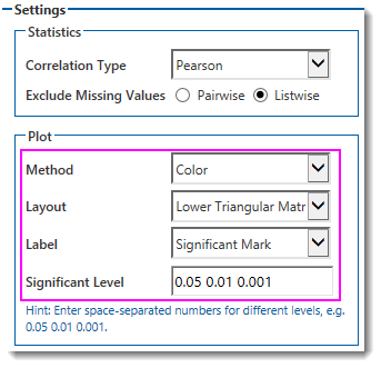 Help Online Apps Correlation Plot Pro