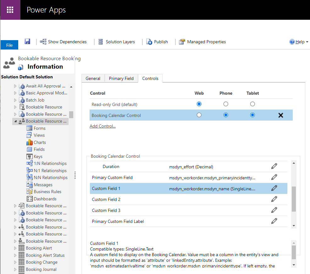 Customizing the booking calendar in the Field Service mobile app ...