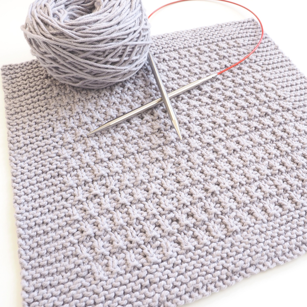 Rib Ridge Dishcloth Knitting Pattern - Dabbles & Babbles