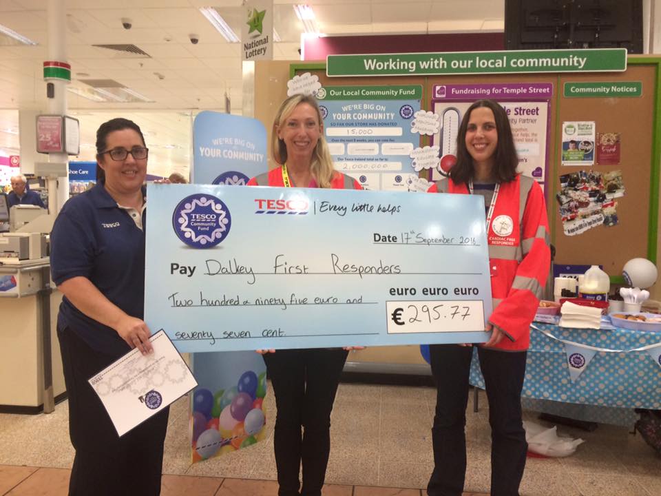 Cheque from Tesco – Dalkey CFR