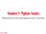 Session 1 Python Basics