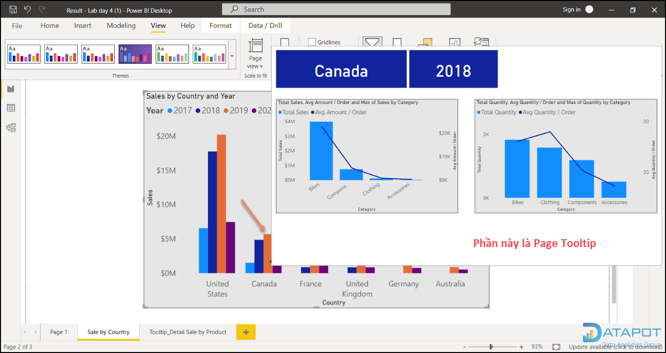 Tﾃｭnh Nﾄハg Dynamic Tooltips Trong Power Bi