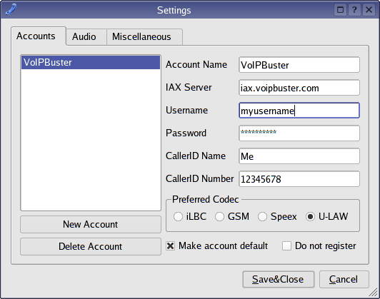 Using VoipBuster on Linux / Mac OS X / Solaris / FreeBSD | nunITo