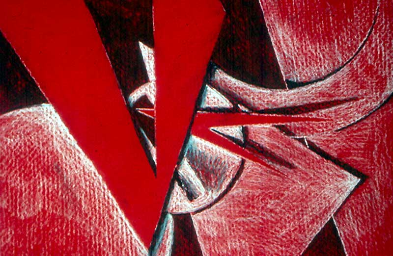 Red 2D shapes in chalk – davidbessler.com