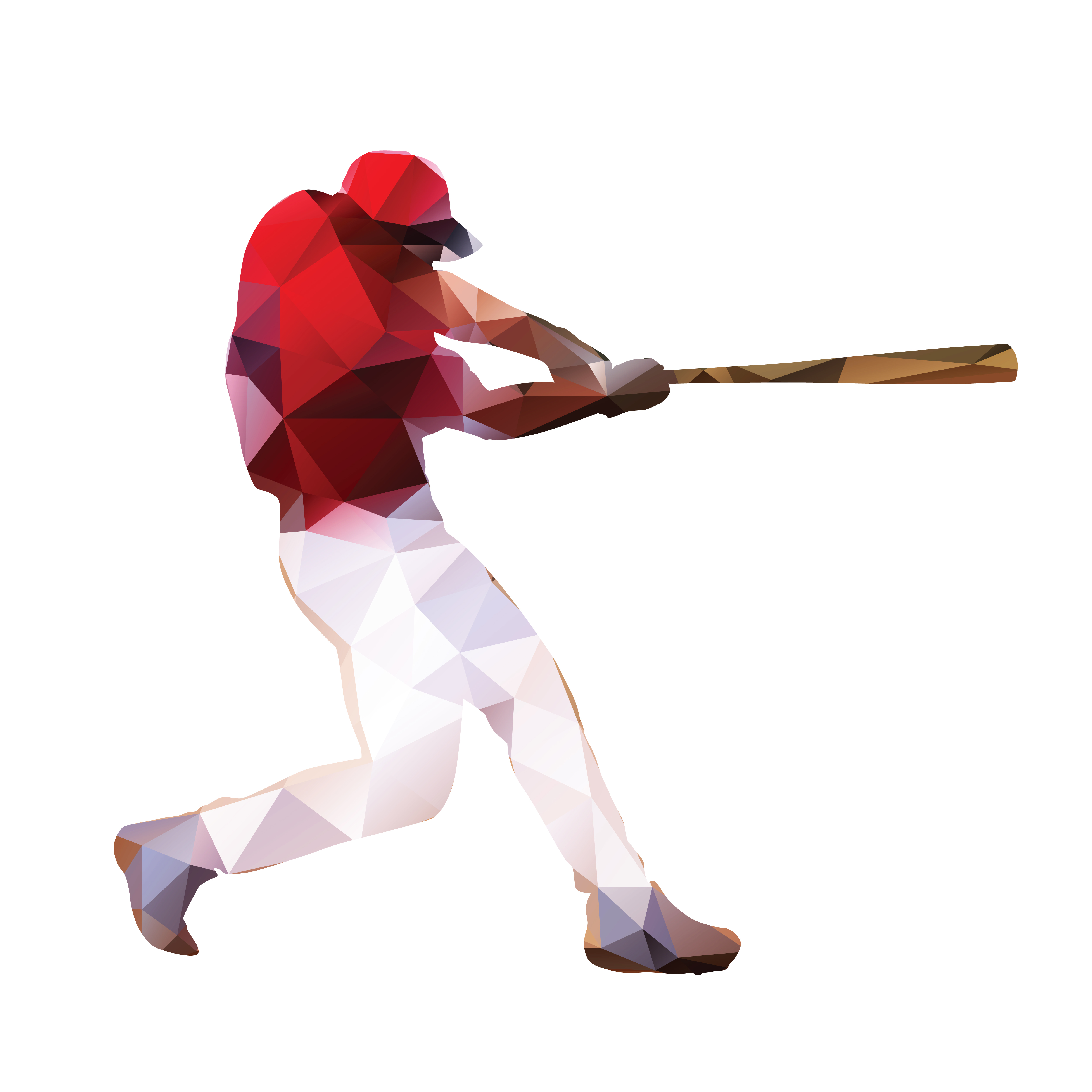 Abstract baseball player. Geometrical isolated silhouette. Baseb ...