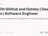 Ci With Github And Gatsby Dawid Ryłko Software Engineer