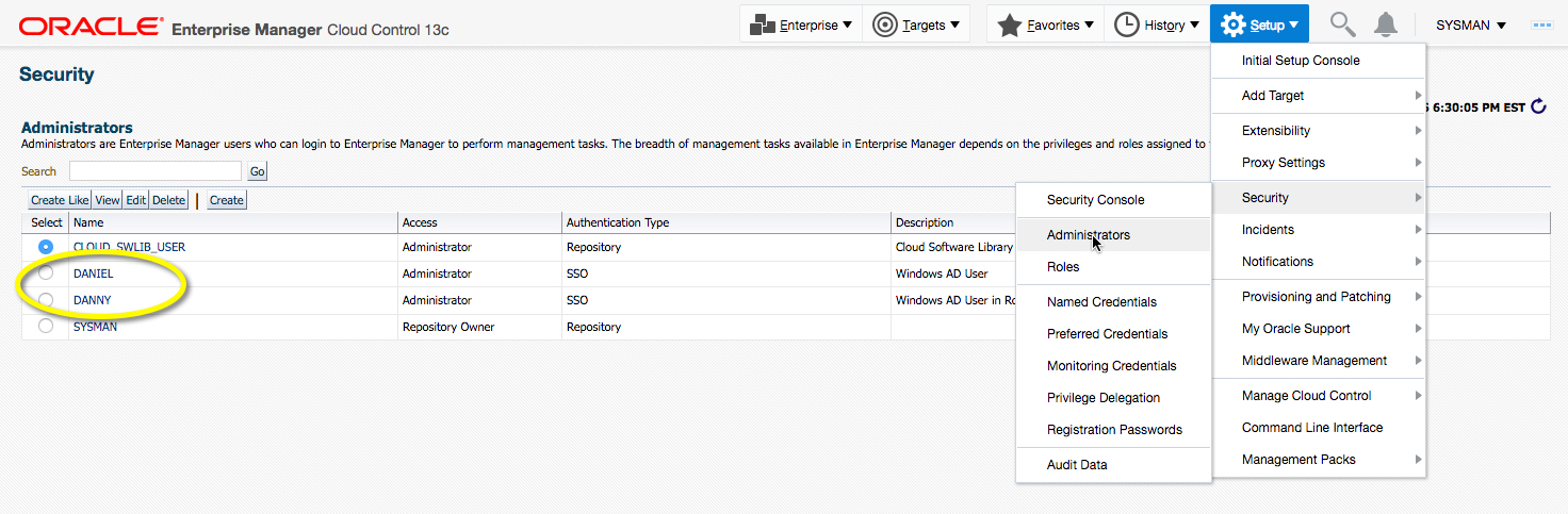 OEM13c Roles and AD Groups - dbaonTap