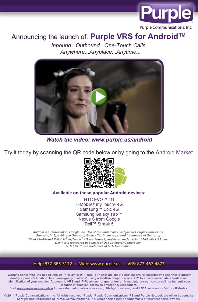Announcing the launch of: Purple VRS for Android™ – Deaf Network of Texas