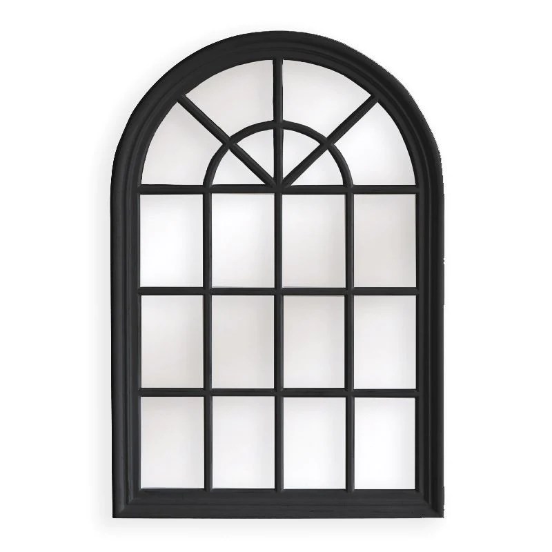 Window Style Arch Mirror Black 100 CM x 180 CM - Decor Guru