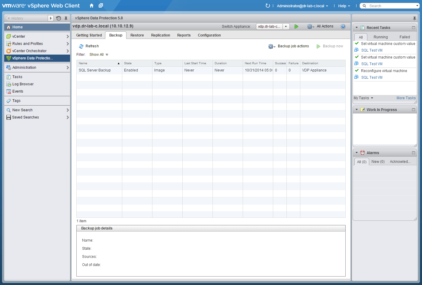 How To: vSphere Data Protection – Part 2: Backup & Restore