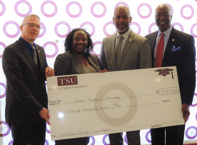 TSU receives check from State of Texas for hurricane repairs ...