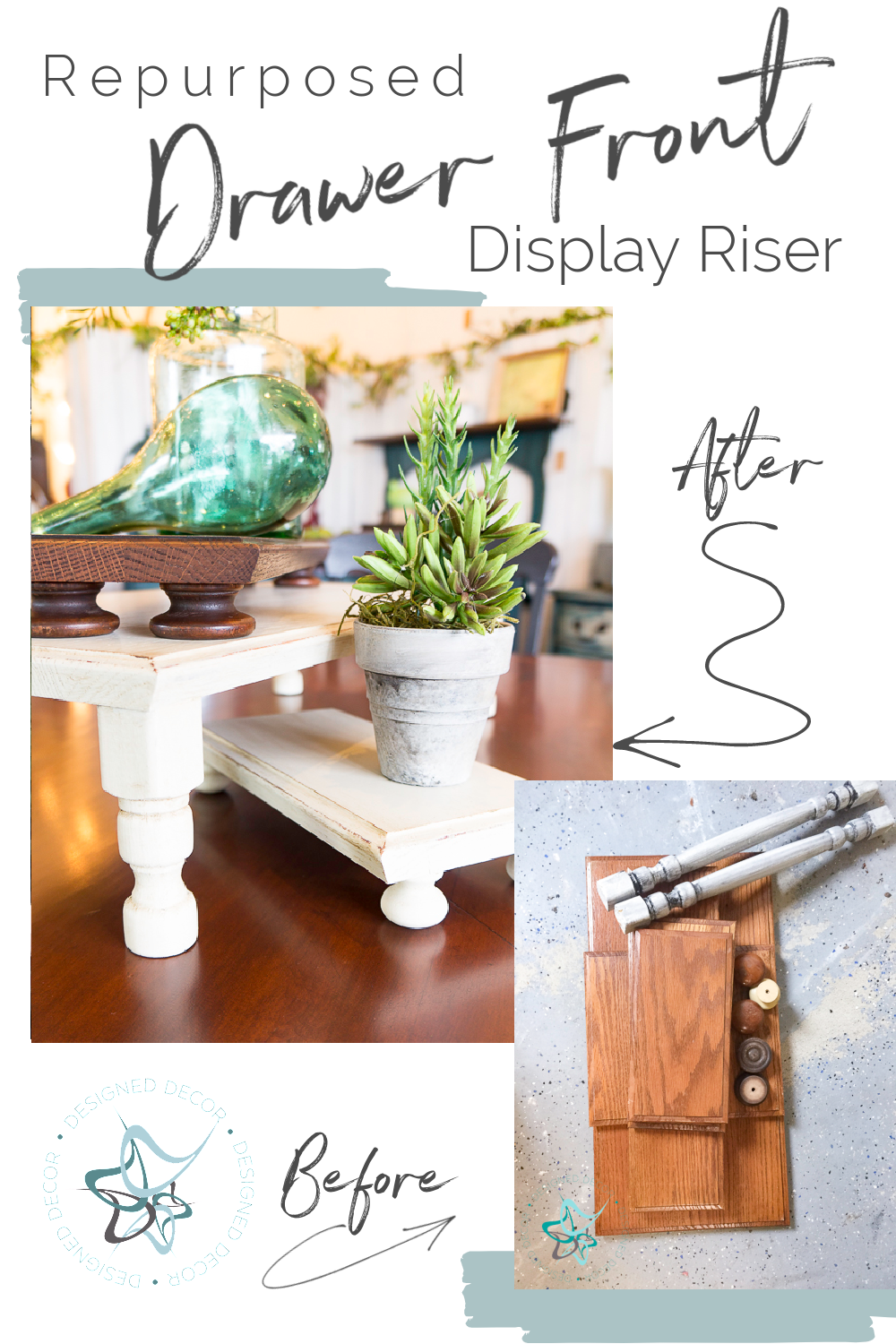 How to Repurpose Drawer Fronts into a Beautiful Display Riser ...