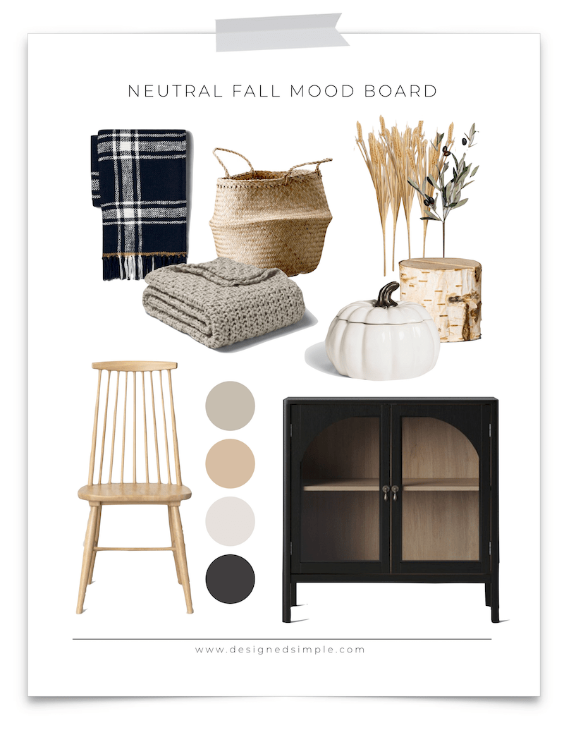 Neutral Fall Mood Board - Designed Simple