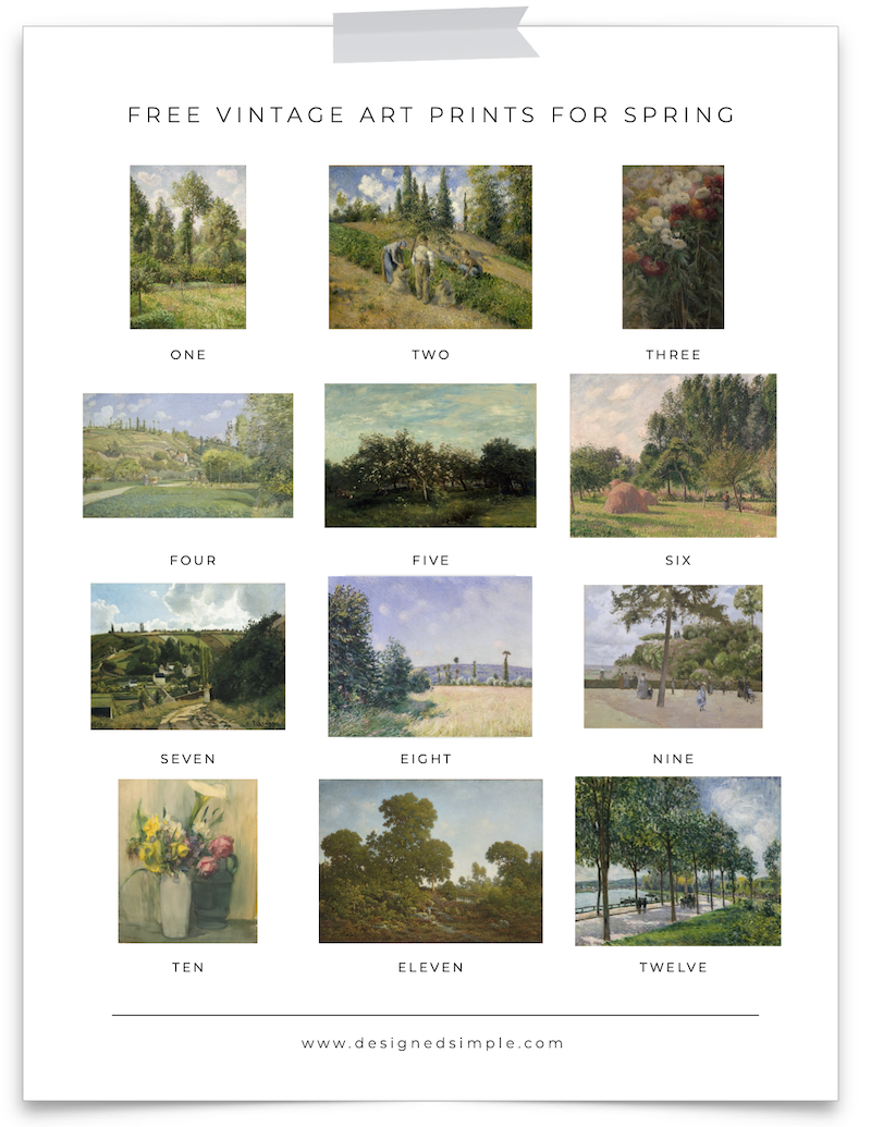 FREE Vintage Art Prints for Spring - Designed Simple