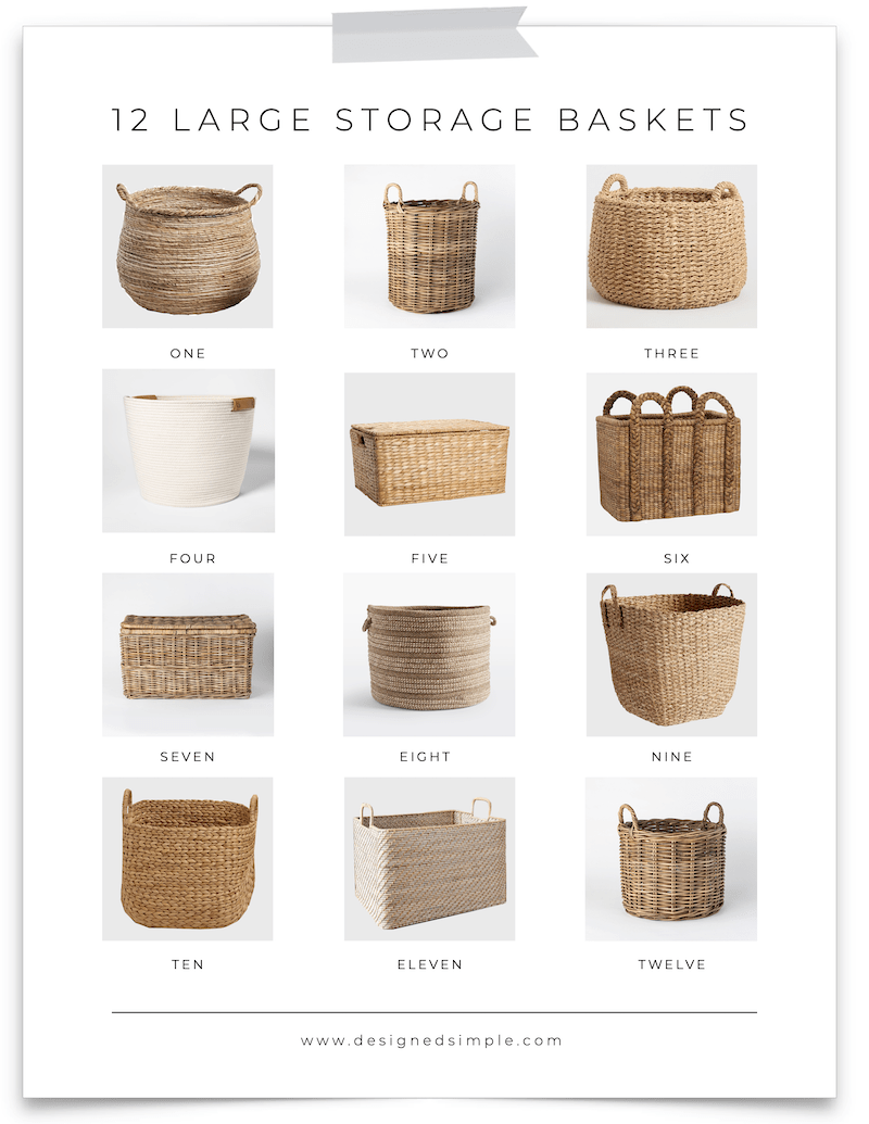 12 Large Storage Baskets - Designed Simple
