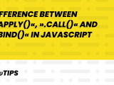 Difference Between Apply Call And Bind In Javascript