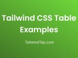 Tailwind Css Table Examples