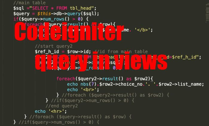 Codigniter : query in view + คิวรี่ซ้อนคิวรี่ - สอนสร้างเว็บไซต์ฟรี [PHP, SQL, Codeigniter ...