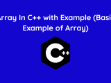 Array In C With Example Basic Example Of Array