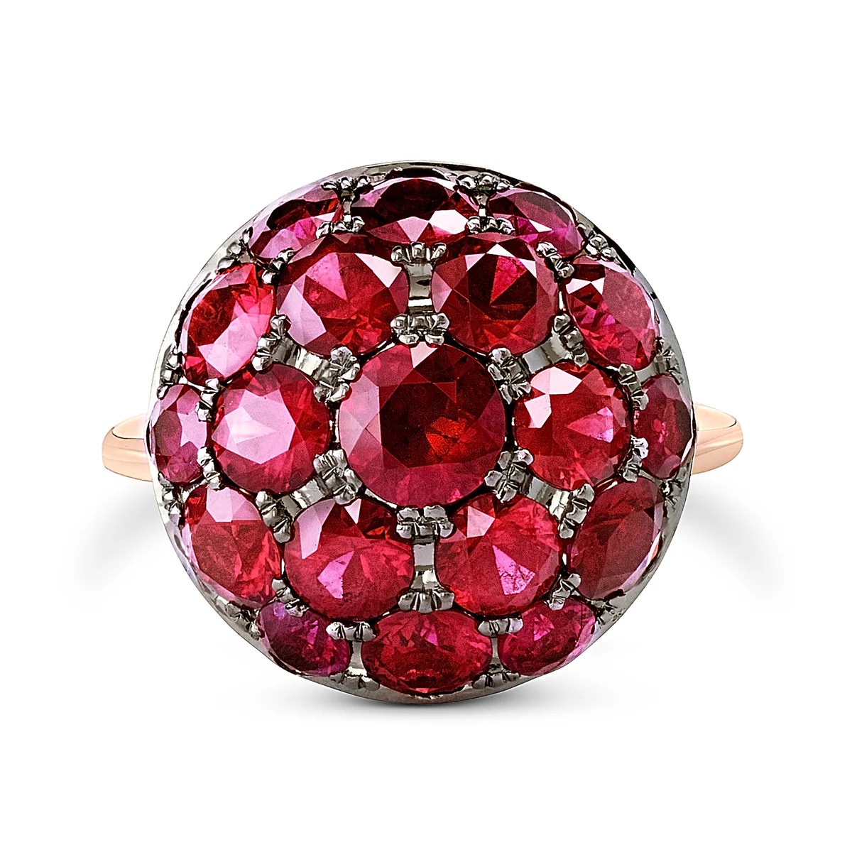 Button Ruby Cocktail Ring