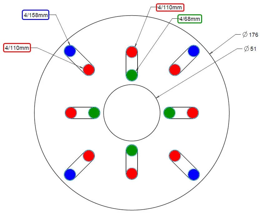 ATV Front Wheels Universal (Slotted Holes) Conversion Kit (4 bolt ...
