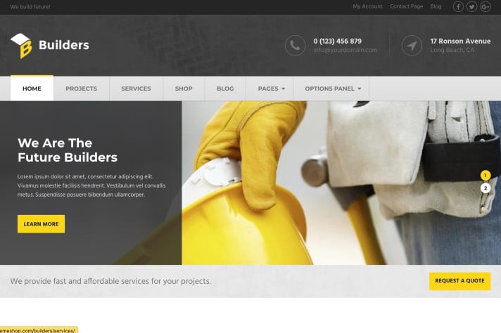Builders By MyThemeShop - WordPress Theme Web Ngành Xây Dựng | Digi-4U