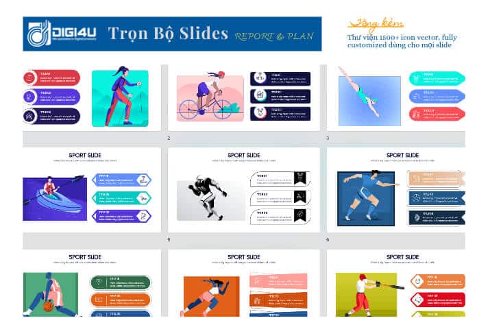 Sports Slides - Trọn Bộ 20 Slides Chủ Đề Thể Thao | Digi-4U