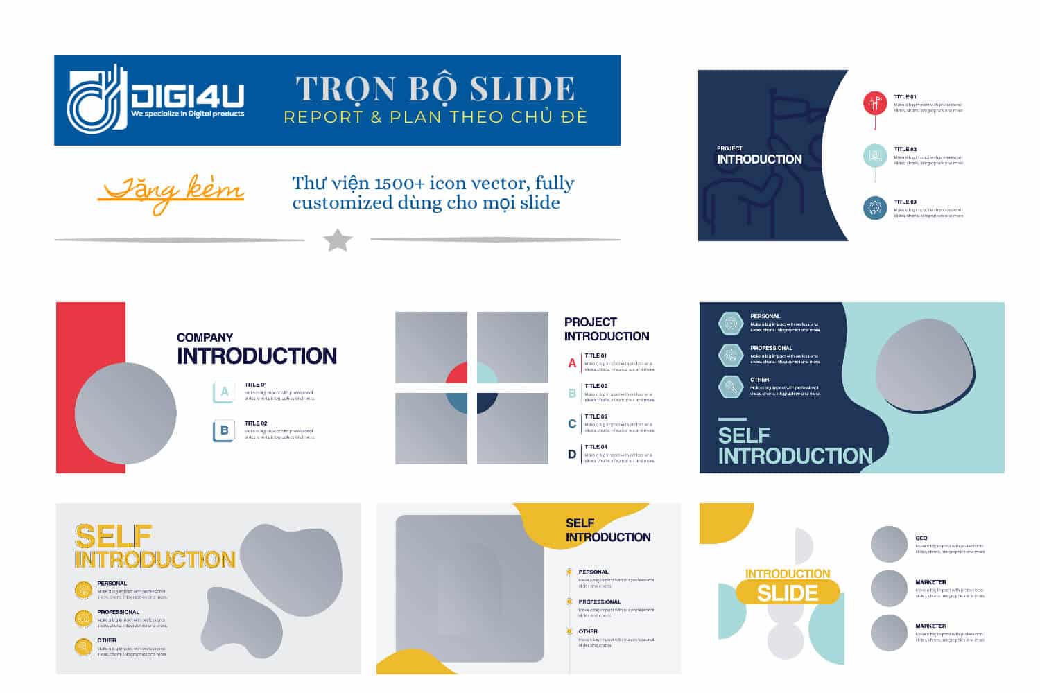 Introduction Slides Template - Trọn Bộ 20 Slides Mẫu Giới Thiệu | Digi-4U