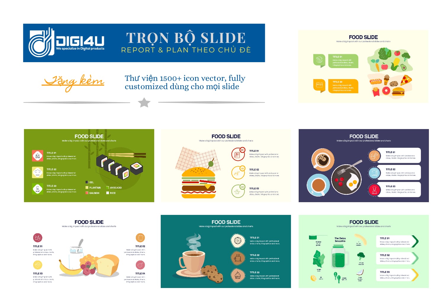 Food Slide Template - Trọn Bộ 20 Slides Mẫu Chủ Đề Thực Phẩm | Digi-4U