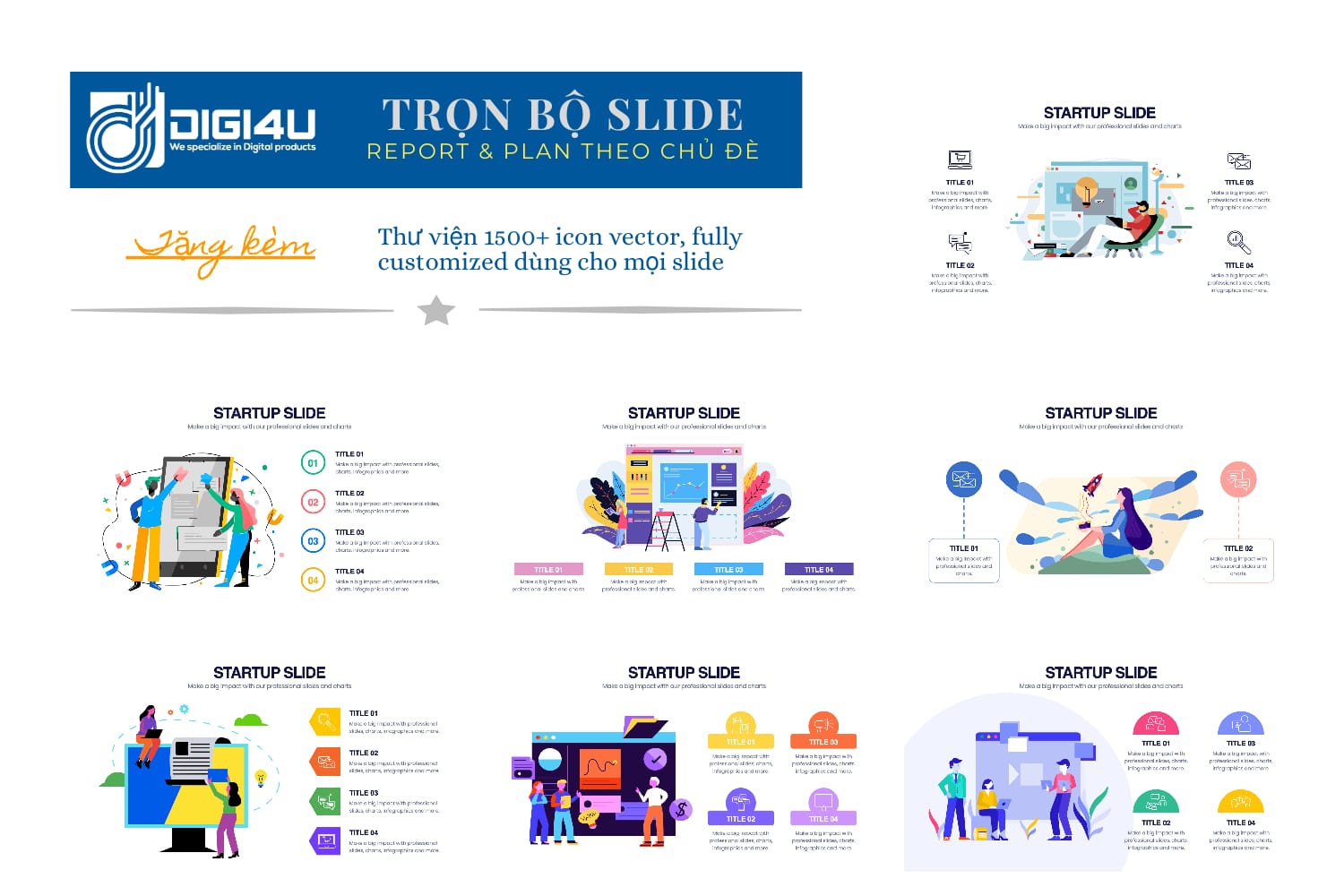 Startup Slide Template - Trọn Bộ 20 Slides Mẫu Chủ Đề Khởi Nghiệp | Digi-4U