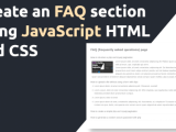 How To Create An Faq Section Using Javascript Html And Css