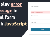 How To Display Error Message In Html Form With Javascript