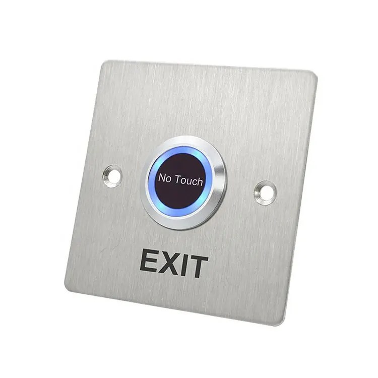 Push Button Door Opener: Stainless Steel No Touch Exit