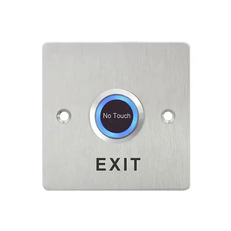 Push Button Door Opener: Stainless Steel No Touch Exit